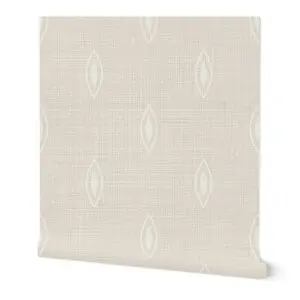 Spoonflower Morocco Cream & White 100% Natural Sisal Grasscloth Wallcovering