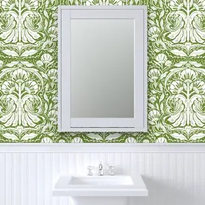 Spoonflower Nature Victorian Wallpaper Art Deco Summer Custom Pre-pasted Wallpaper