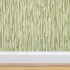 Spoonflower Weeping Willow Tree Leaves On Cream Eggshell Ivory 100% Natural Sisal Grasscloth Wallcovering