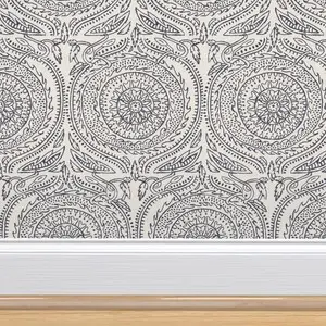 Spoonflower Sundial Mandala 100% Natural Sisal Grasscloth Wallcovering