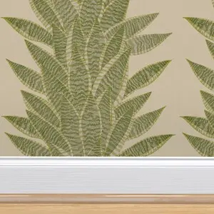 Spoonflower Sansevieria 100% Natural Sisal Grasscloth Wallcovering