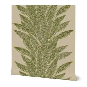 Spoonflower Sansevieria 100% Natural Sisal Grasscloth Wallcovering