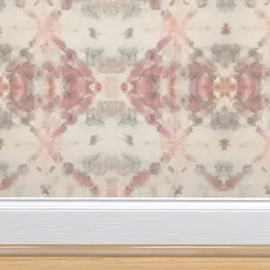 Spoonflower Water Strokes Peach Michelle Mathis 100% Natural Sisal Grasscloth Wallcovering
