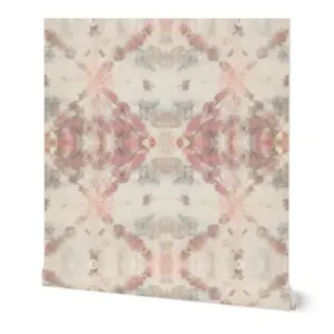 Spoonflower Water Strokes Peach Michelle Mathis 100% Natural Sisal Grasscloth Wallcovering