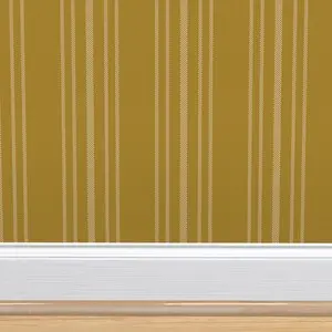 Spoonflower Sunbow Multi Stripe Marigold 100% Natural Sisal Grasscloth Wallcovering