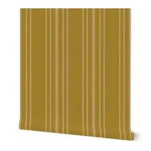 Spoonflower Sunbow Multi Stripe Marigold 100% Natural Sisal Grasscloth Wallcovering