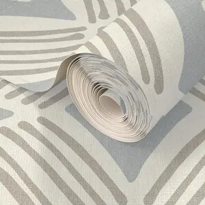 Spoonflower Textured Geometric Beige Taupe Blue Grey 100% Natural Sisal Grasscloth Wallcovering Blue,white,gray