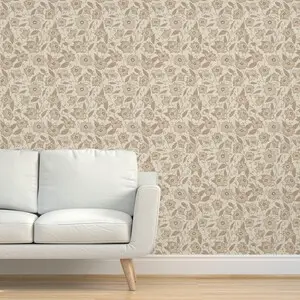 Spoonflower Coraline Bone 100% Natural Sisal Grasscloth Wallcovering