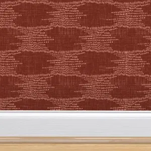 Spoonflower A Dash Of This And That Rust 100% Natural Sisal Grasscloth Wallcovering