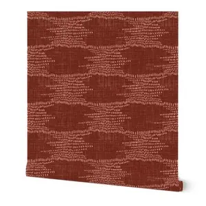 Spoonflower A Dash Of This And That Rust 100% Natural Sisal Grasscloth Wallcovering