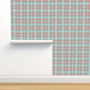 Spoonflower Coral Reefs 100% Natural Sisal Grasscloth Wallcovering