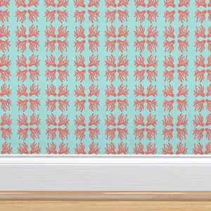 Spoonflower Coral Reefs 100% Natural Sisal Grasscloth Wallcovering