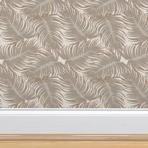 Spoonflower Tropical Vibes Beige 100% Natural Sisal Grasscloth Wallcovering
