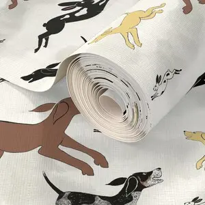 Spoonflower Free Puppies 100% Natural Sisal Grasscloth Wallcovering