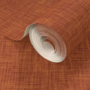 Spoonflower Burnt Orange 100% Natural Sisal Grasscloth Wallcovering - Brown,red