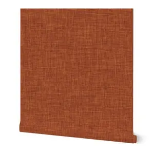 Spoonflower Burnt Orange 100% Natural Sisal Grasscloth Wallcovering - Brown,red