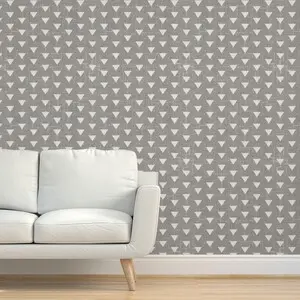 Spoonflower Tile Diamond Grey 100% Natural Sisal Grasscloth Wallcovering