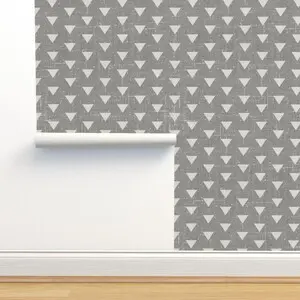 Spoonflower Tile Diamond Grey 100% Natural Sisal Grasscloth Wallcovering