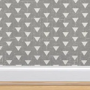 Spoonflower Tile Diamond Grey 100% Natural Sisal Grasscloth Wallcovering