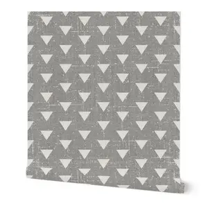 Spoonflower Tile Diamond Grey 100% Natural Sisal Grasscloth Wallcovering