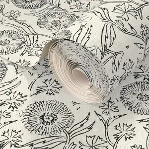 Spoonflower Francis 100% Natural Sisal Grasscloth Wallcovering - Beige,gray