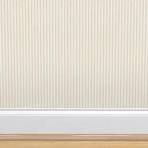 Spoonflower Ticking Stripe Bone & Cream 100% Natural Sisal Grasscloth Wallcovering - White,gray
