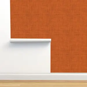 Spoonflower Texture Coordinate 100% Natural Sisal Grasscloth Wallcovering - Orange