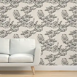 Spoonflower Rosa Light 100% Natural Sisal Grasscloth Wallcovering