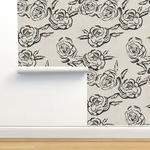 Spoonflower Rosa Light 100% Natural Sisal Grasscloth Wallcovering