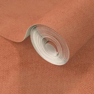Spoonflower New Boho Abstract Watercolor Copper 100% Natural Sisal Grasscloth Wallcovering - Red,brown