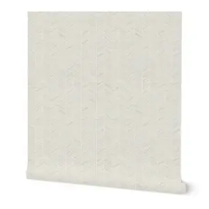 Spoonflower Medium Herringbone Hues Of M+m Grays 100% Natural Sisal Grasscloth Wallcovering - Gray,green