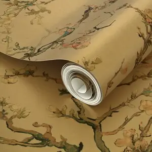 Spoonflower Home Decor Original Painting Modern Classic Old Custom Pre-pasted Wallpaper White