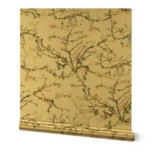 Spoonflower Home Decor Original Painting Modern Classic Old Custom Pre-pasted Wallpaper - White