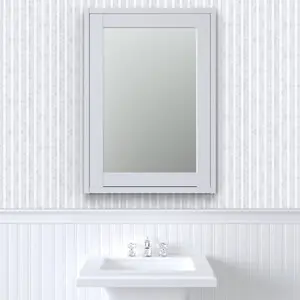 Spoonflower Faded Stripes Neutral Coastal Boho Geometric Custom Pre-pasted Wallpaper - Gray
