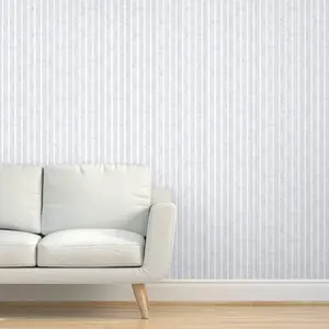 Spoonflower Faded Stripes Neutral Coastal Boho Geometric Custom Pre-pasted Wallpaper - Gray