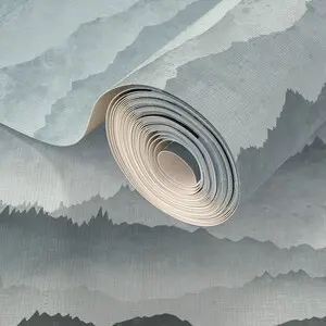 Spoonflower The Mountains Are Calling Ombre Colored Hills 100% Natural Sisal Grasscloth Wallcovering Blue