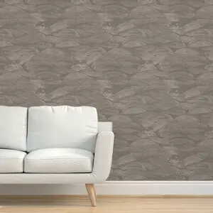 Spoonflower The Water Grey 100% Natural Sisal Grasscloth Wallcovering