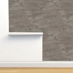 Spoonflower The Water Grey 100% Natural Sisal Grasscloth Wallcovering