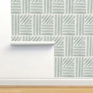 Spoonflower Painted Lines 100% Natural Sisal Grasscloth Wallcovering