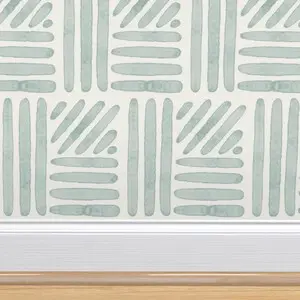 Spoonflower Painted Lines 100% Natural Sisal Grasscloth Wallcovering