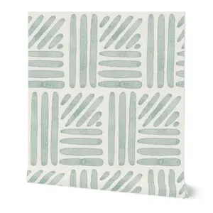 Spoonflower Painted Lines 100% Natural Sisal Grasscloth Wallcovering