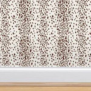 Spoonflower Dots Brown White 100% Natural Sisal Grasscloth Wallcovering