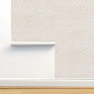 Spoonflower Lotti Pale Pink And White 100% Natural Sisal Grasscloth Wallcovering - White,gray