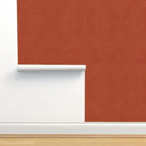 Spoonflower Roycroft Dark Orange Texture On Textured 100% Natural Sisal Grasscloth Wallcovering