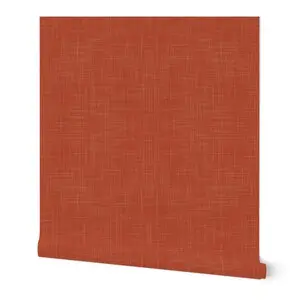 Spoonflower Roycroft Dark Orange Texture On Textured 100% Natural Sisal Grasscloth Wallcovering