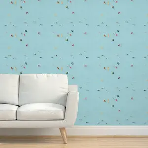 Spoonflower Public Pool 100% Natural Sisal Grasscloth Wallcovering