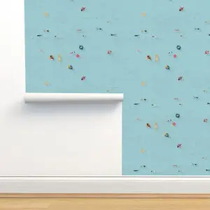 Spoonflower Public Pool 100% Natural Sisal Grasscloth Wallcovering