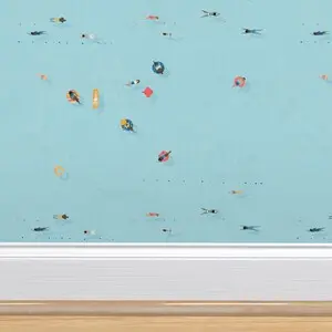 Spoonflower Public Pool 100% Natural Sisal Grasscloth Wallcovering