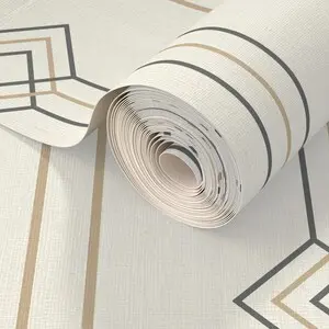 Spoonflower Progression 100% Natural Sisal Grasscloth Wallcovering - White,gray