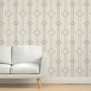 Spoonflower Progression 100% Natural Sisal Grasscloth Wallcovering - White,gray